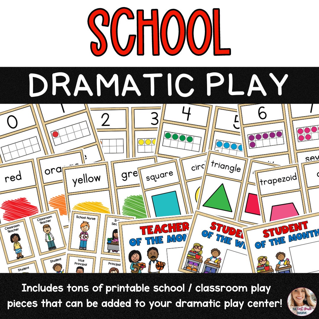 Pretend School Classroom: Dramatic Play Center Printables (digital ...