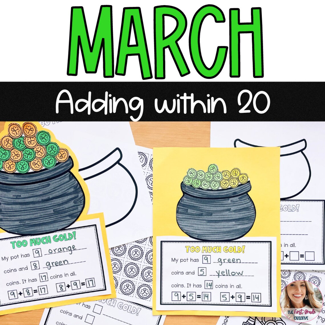 March Math Crafts / St Patricks Day Math Activities / Addition / Place ...