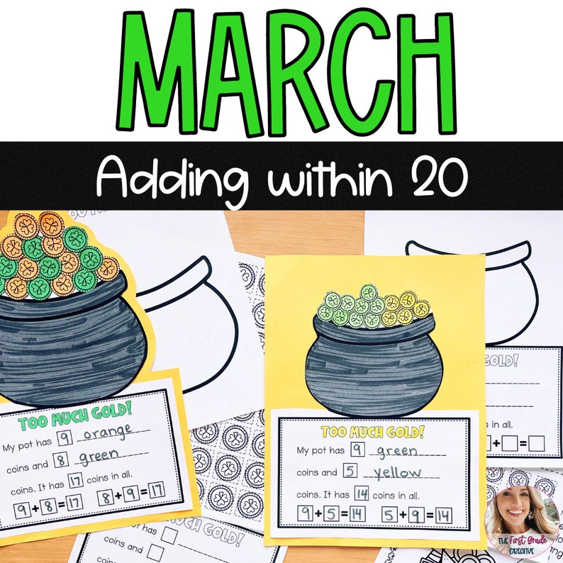 March Math Crafts / St Patricks Day Math Activities / Addition / Place ...