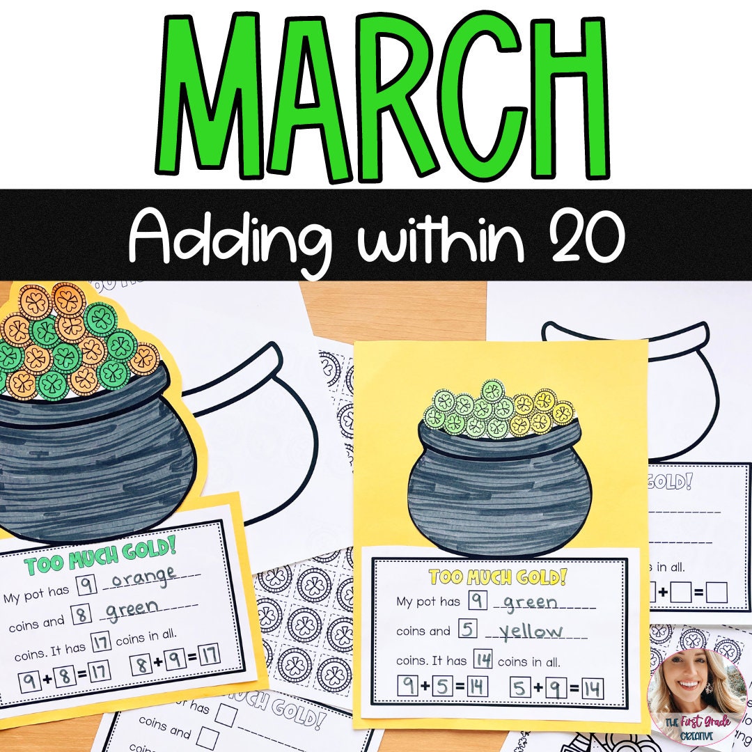 March Math Crafts / St Patricks Day Math Activities / Addition / Place ...