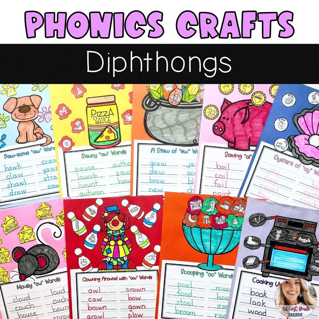 Diphthtongs Phonics Crafts / Phonics Activities / Elementary Phonics ...