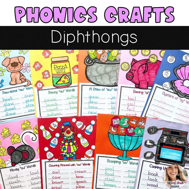 Diphthtongs Phonics Crafts / Phonics Activities / Elementary Phonics ...