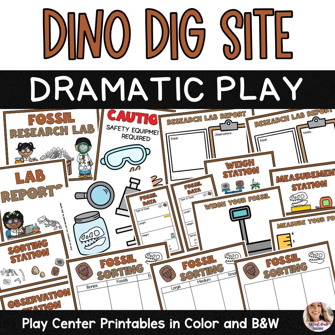 Dinosaur Dig Site Dramatic Play Center / Pretend Play / Elementary ...