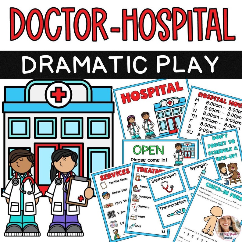 Doctor Hospital Dramatic Play Center / Pretend Play / Elementary School / Homeschool / Early ...