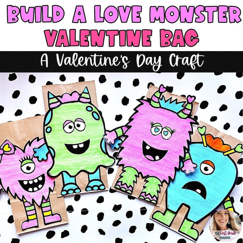 Valentines Day Bag / Build a Love Monster Bag Activity / Valentines Day ...