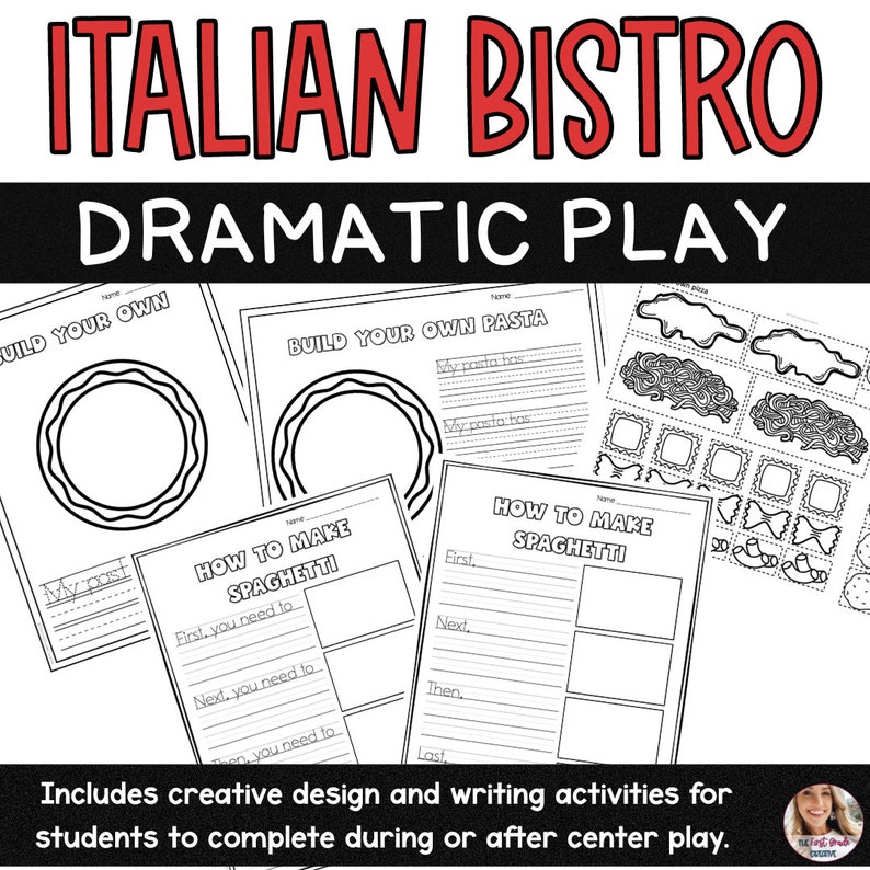 Italian Restaurant Dramatic Play Center / Italian Bistro / Pretend Play ...