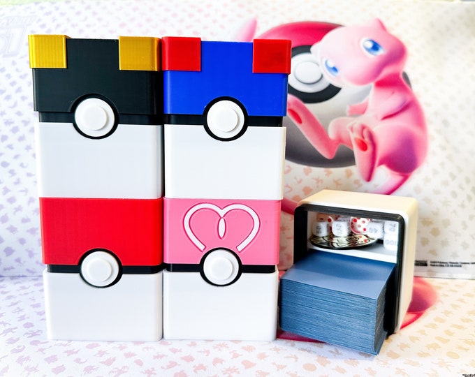 3D Printed Pokeball Style Deck Box. Various Options Available. Token ...