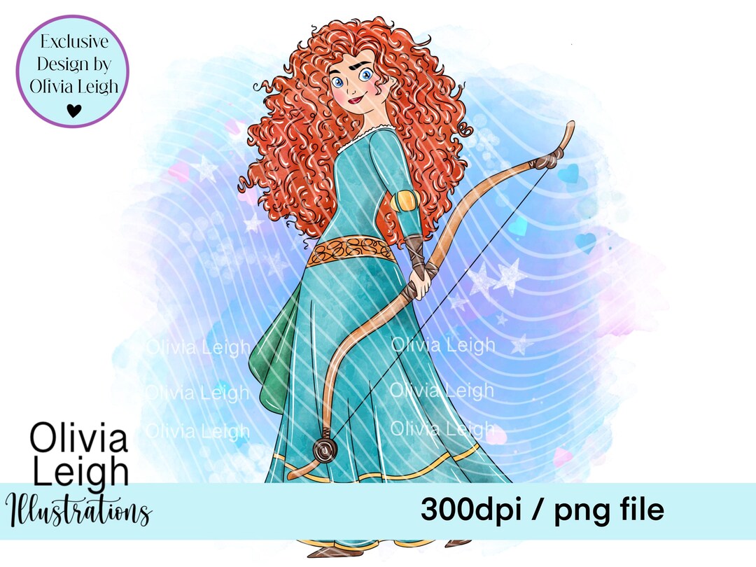 Princess Merida, Brave Watercolour Clipart, Digital Download Png Files ...
