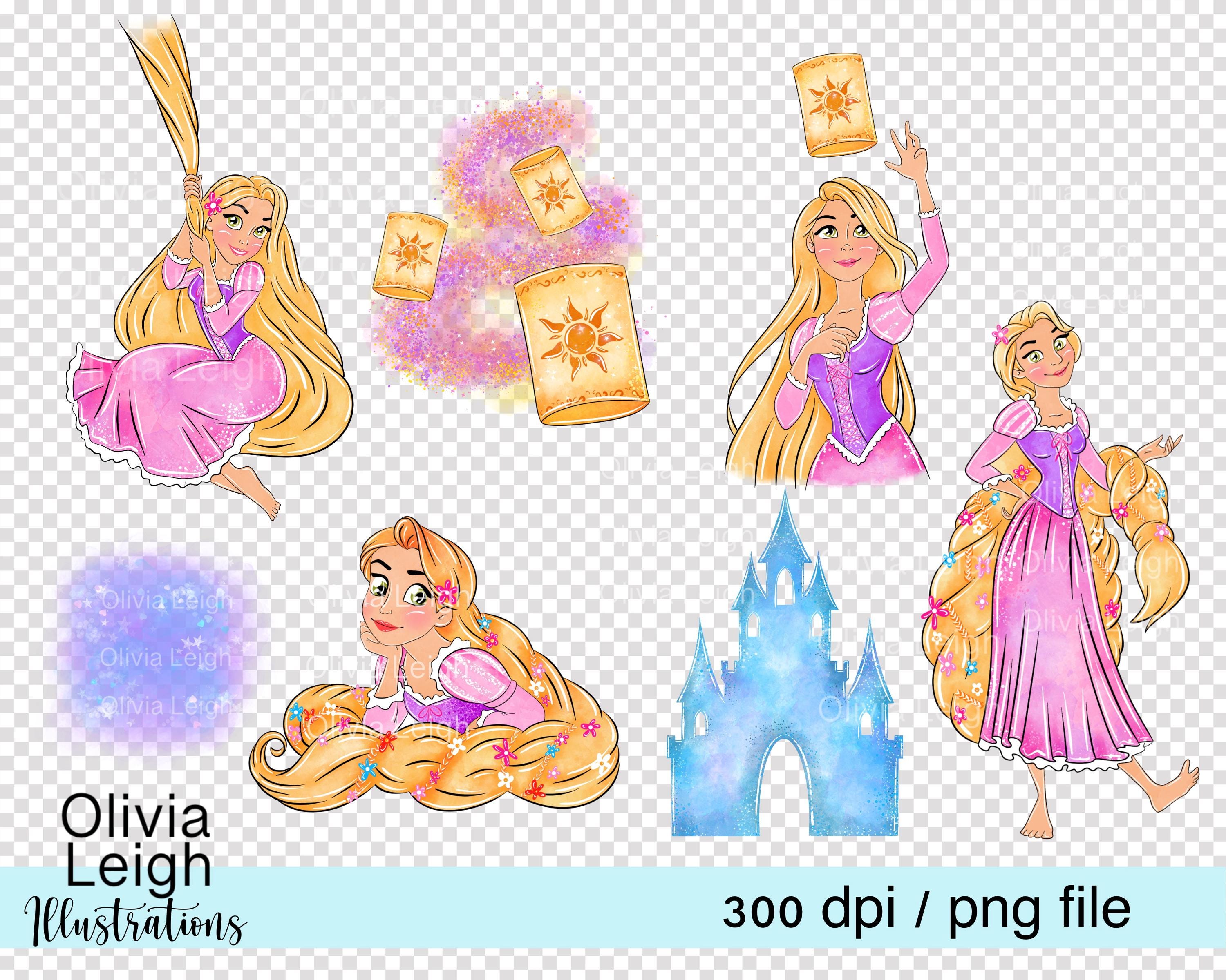 Princess Rapunzel, Tangled Cute Clipart Set, Digital Download Png Files ...
