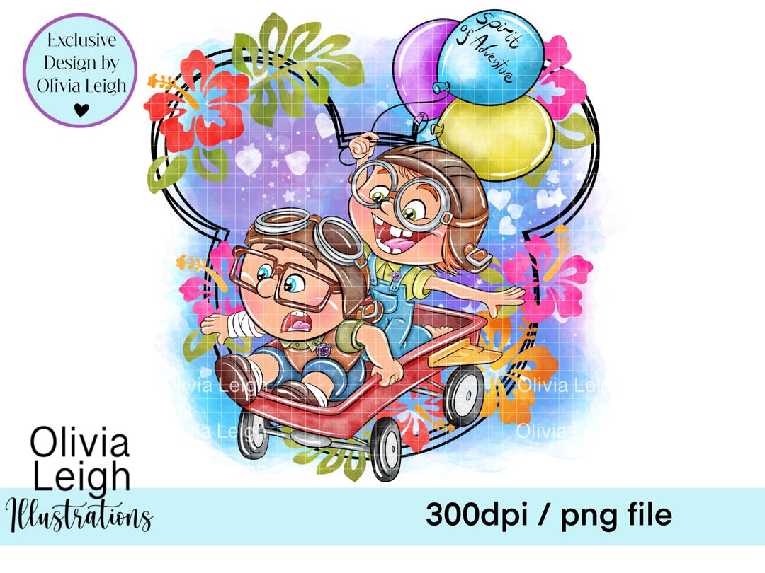 Up, Carl and Ellie, Balloon House Floral Cute Floral Watercolour ...