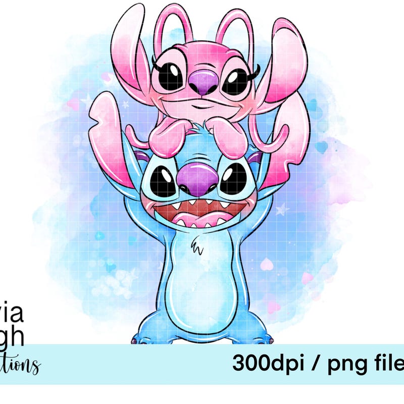 Stitch and Angel Clipart - Etsy