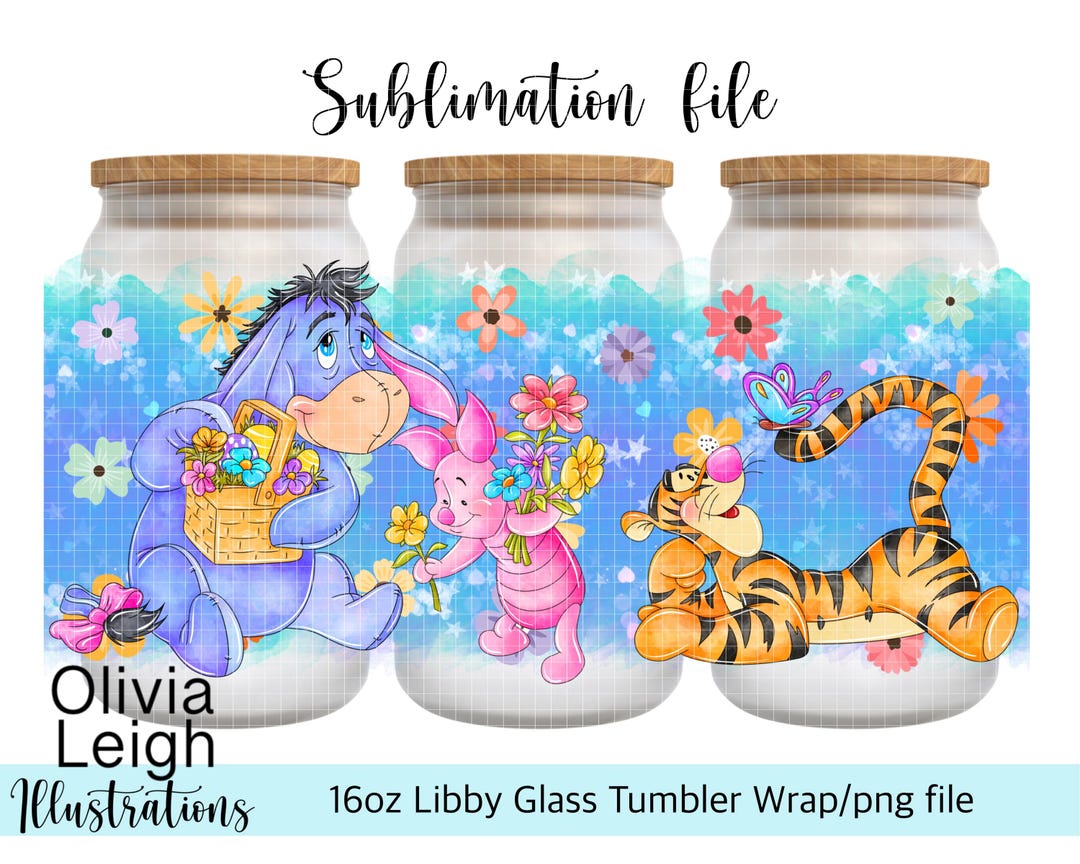 Winnie the Pooh, Eeyore, Piglet, Tigger, Springtime Watercolour 16oz ...