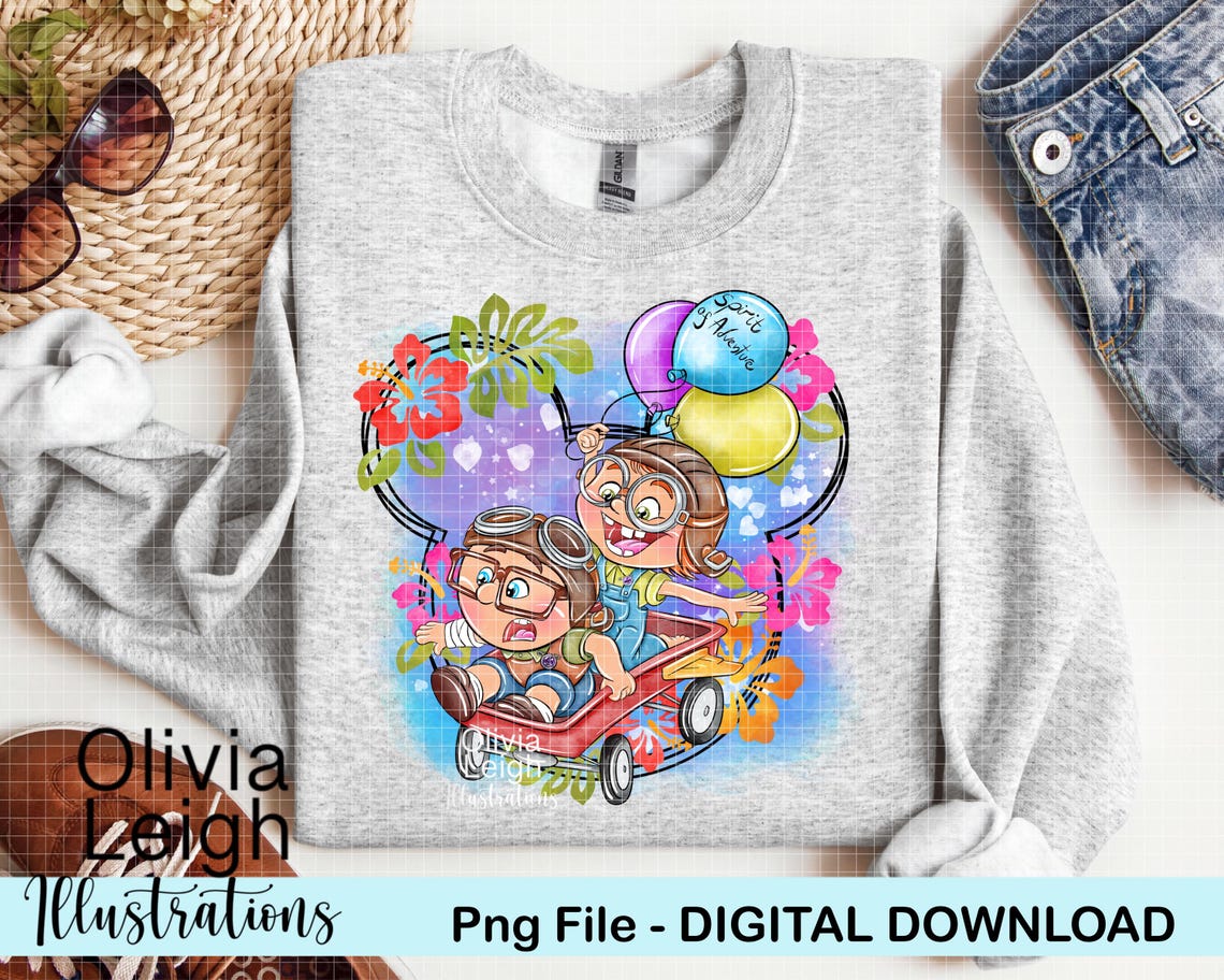 Up, Carl and Ellie, Balloon House Floral Cute Floral Watercolour ...