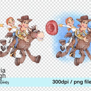Toy Story, Jessie, Cute Watercolour Clipart, Digital Download Png Files ...