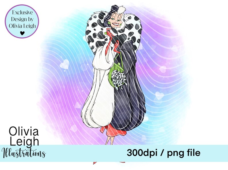 Princess Villain, Cruella De Vil, 101 Dalmatians Cute Watercolour ...