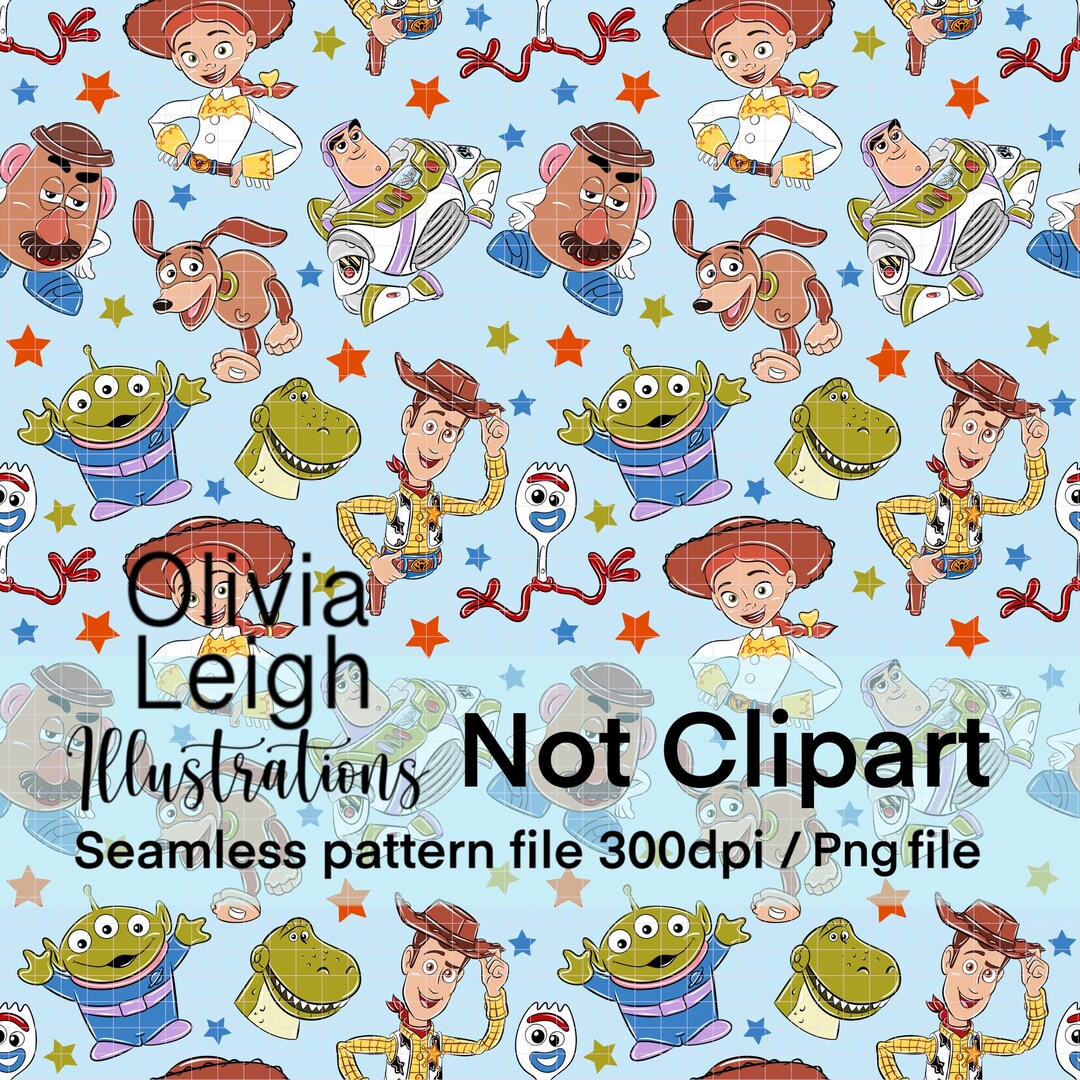 Toy Story, Hand Drawn Seamless Repeat Pattern, Digital Download - Etsy