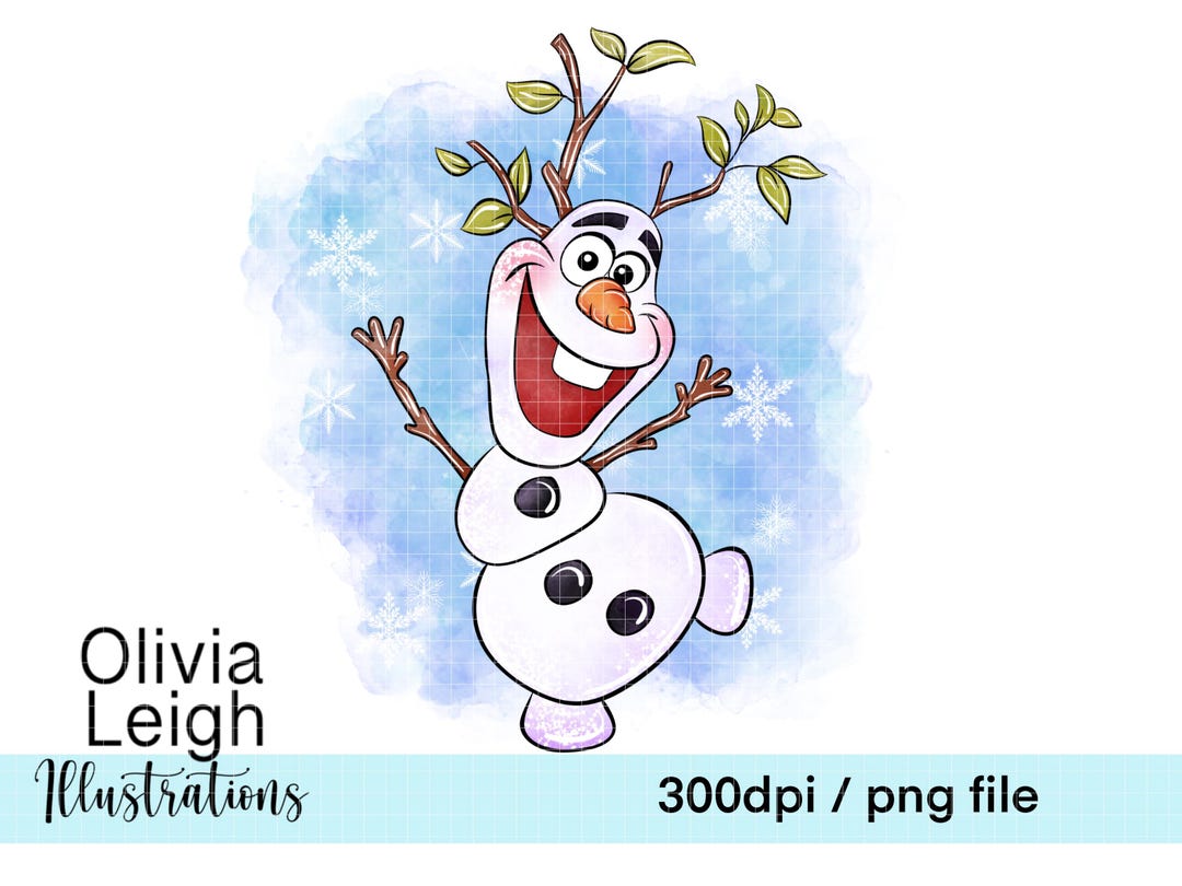 Olaf Frozen Snowman Christmas Watercolour Clipart, Digital Download Png ...