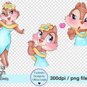 Clarice Chipmunk Watercolour Clipart Set, Digital Download Png Files - Etsy