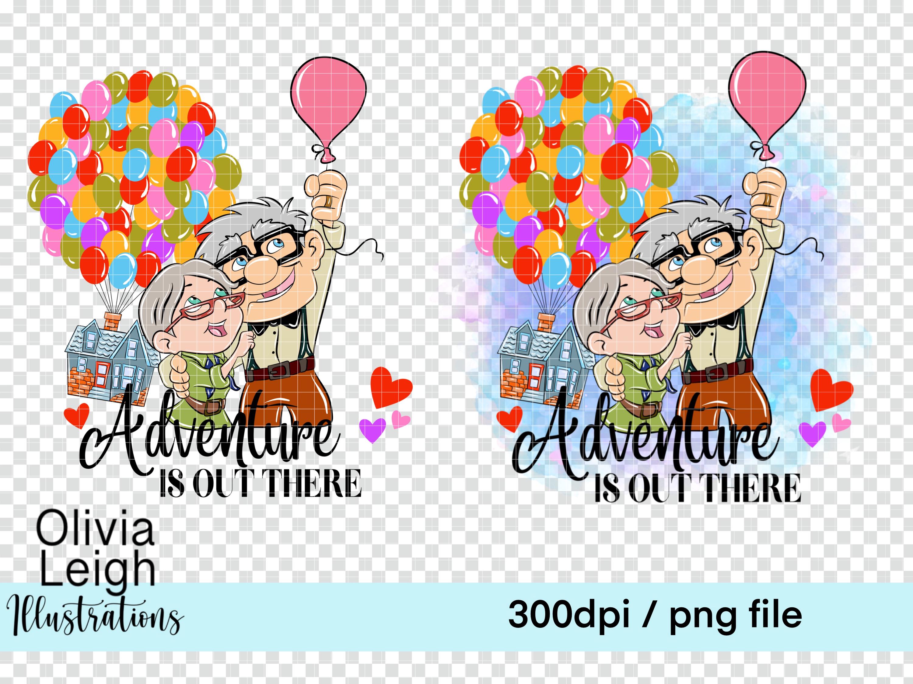 Up, Carl and Ellie, Balloon House, Cute Watercolour Clipart, Digital ...