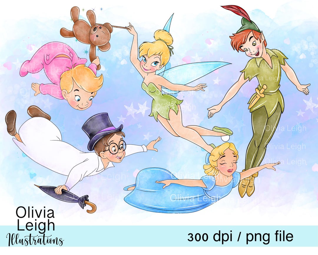 Peter Pan Watercolour Clipart Set, Digital Download Png Files - Etsy