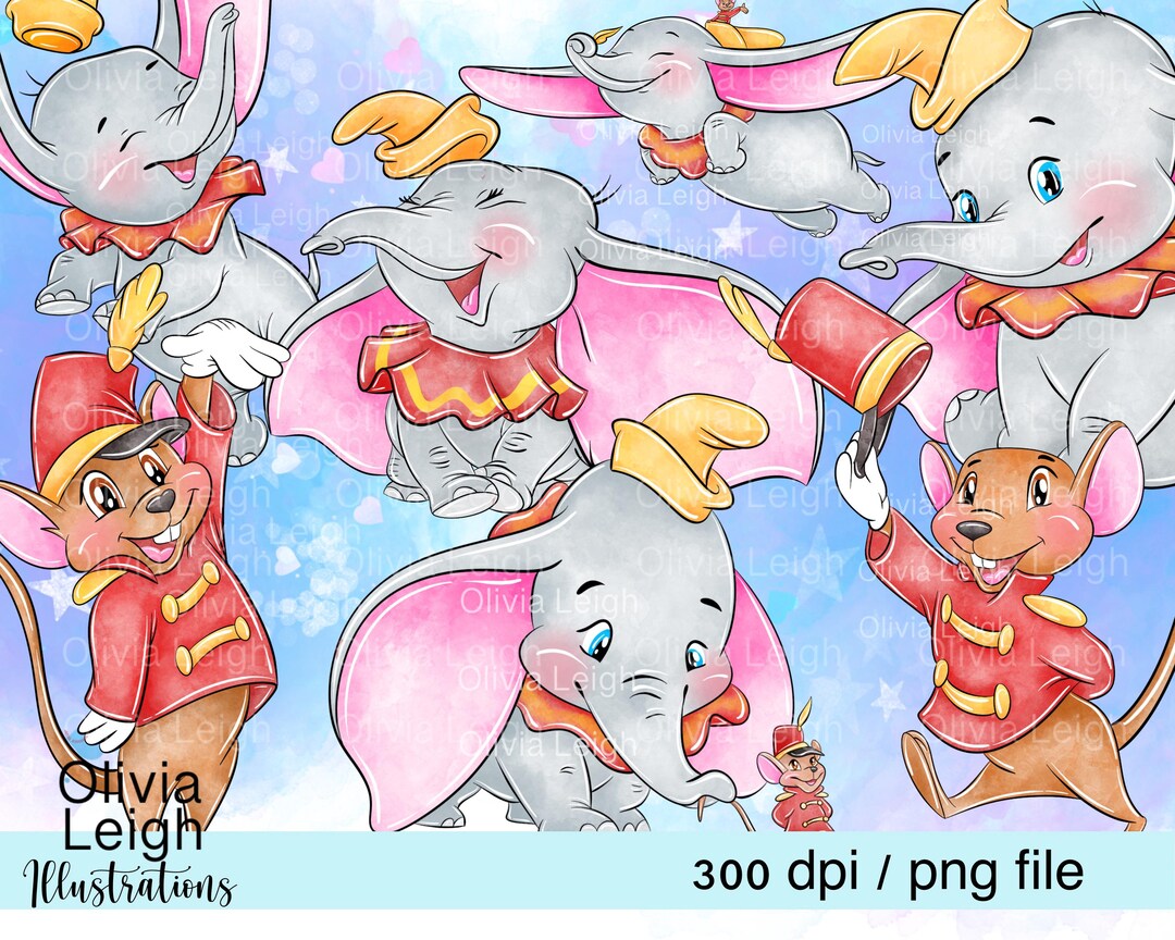 Baby Dumbo Watercolour Clipart Set, Digital Download Png Files - Etsy