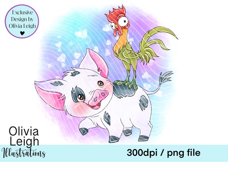 Baby Toddler Princess Moana, Pua Watercolour Clipart, Digital Download ...