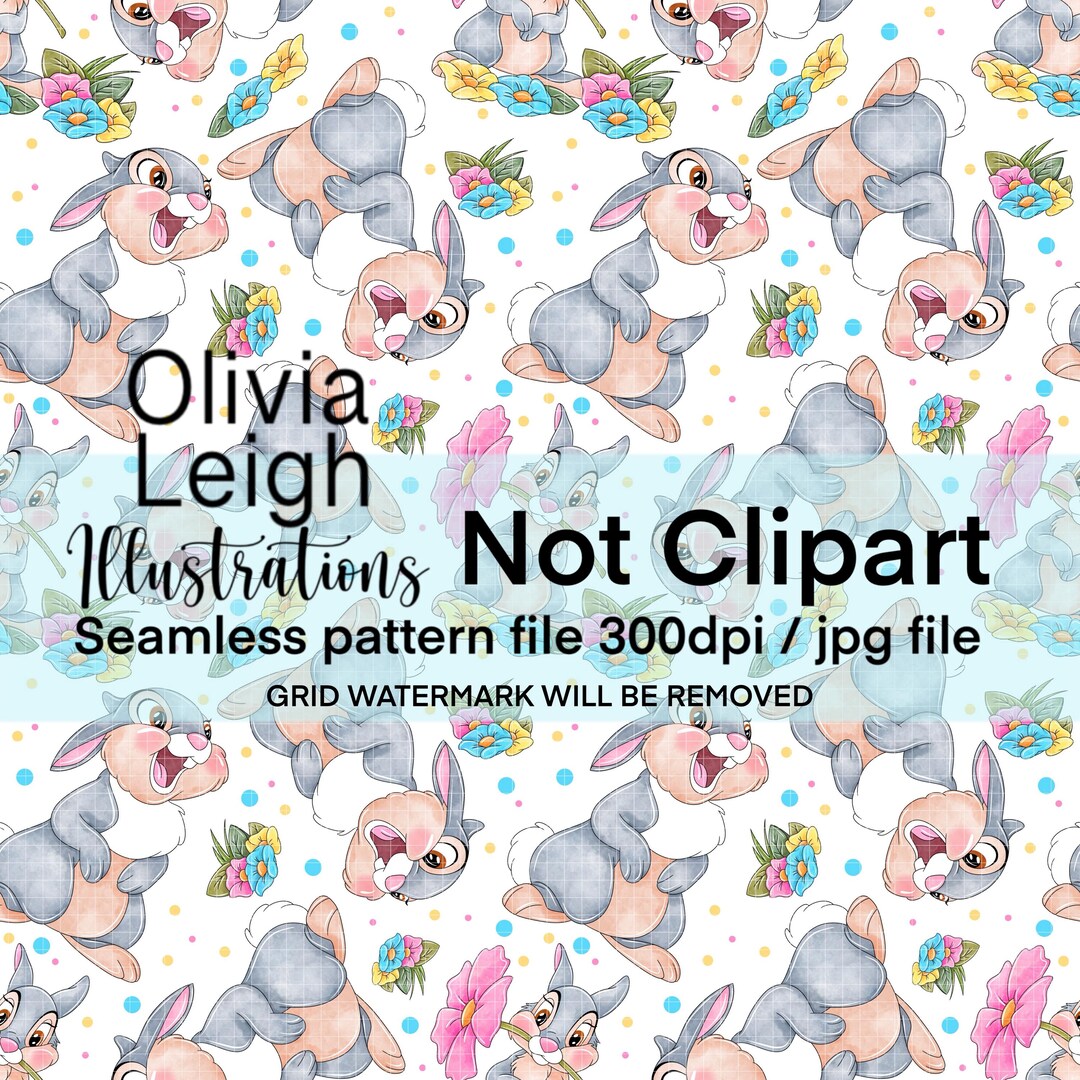 Bambi and Friends Watercolour Seamless Repeat Pattern, Digital Download ...