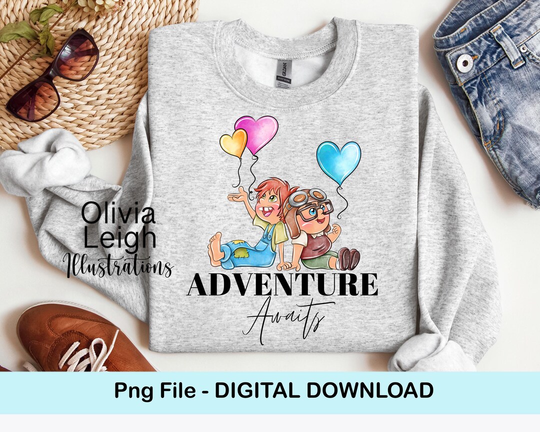 Up, Carl and Ellie, Balloon House, Cute Watercolour Clipart, Digital ...