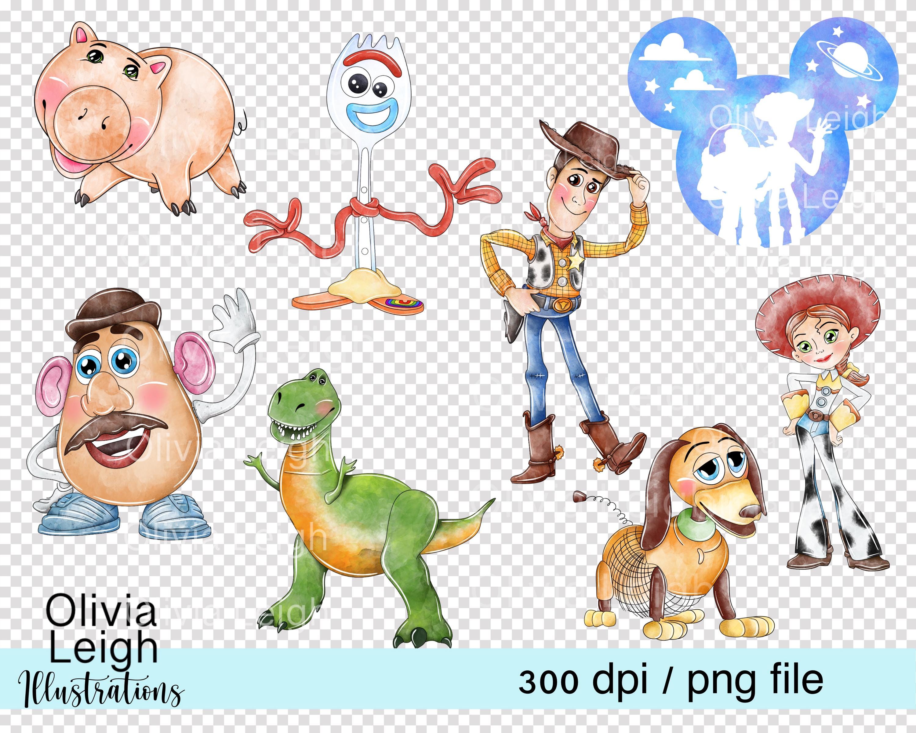 Toy Story Hand Drawn Watercolour Clipart Set, Digital Download Png ...