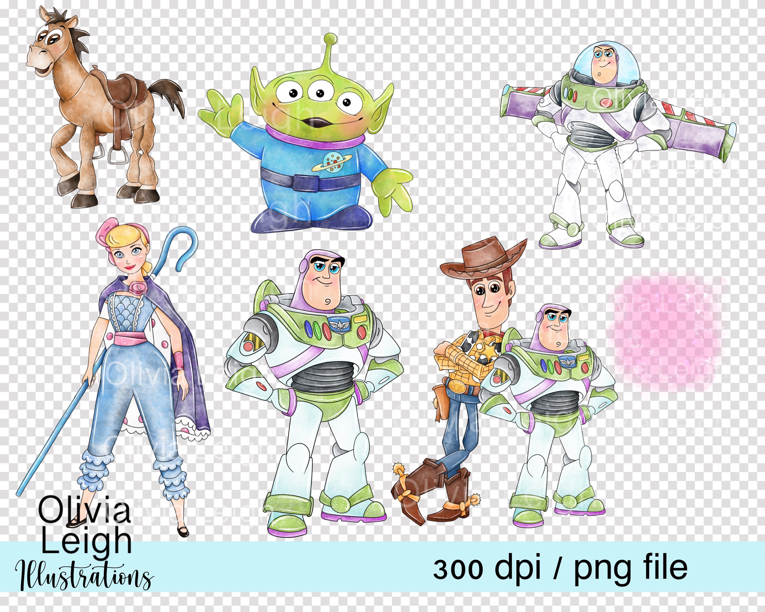 Toy Story Hand Drawn Watercolour Clipart Set, Digital Download Png ...