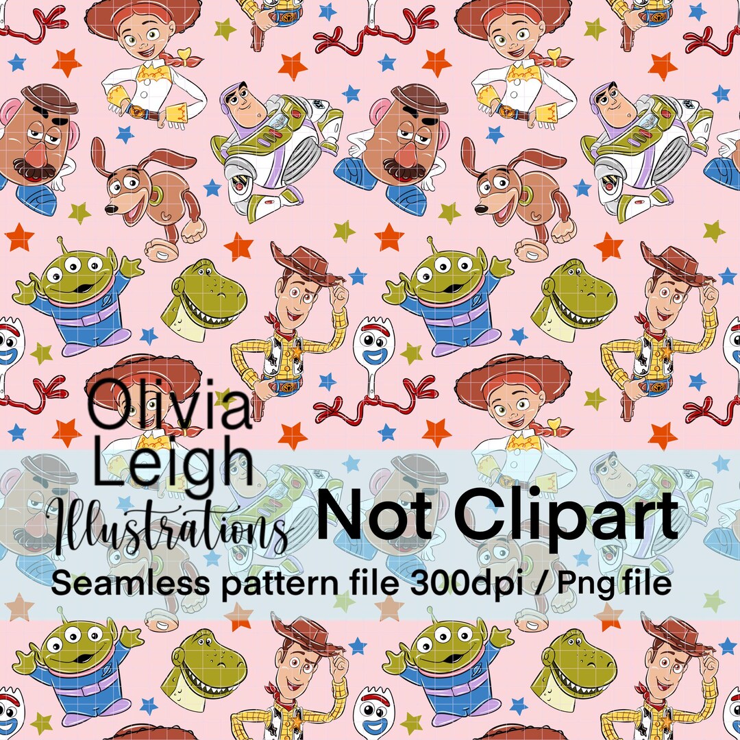 Toy Story, Hand Drawn Seamless Repeat Pattern, Digital Download - Etsy