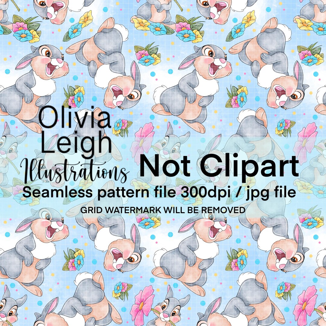 Bambi and Friends Watercolour Seamless Repeat Pattern, Digital Download ...