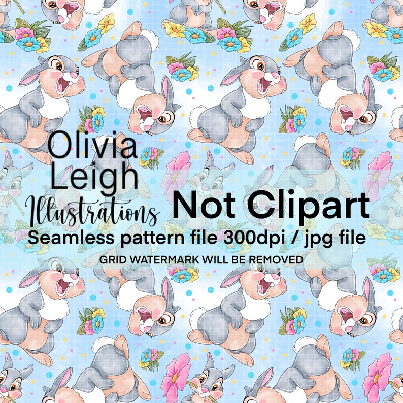 Bambi and Friends Watercolour Seamless Repeat Pattern, Digital Download ...