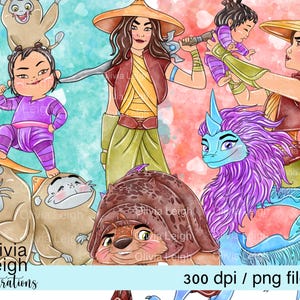 Princess Raya Cute Clipart Set, Digital Download Png Files - Etsy