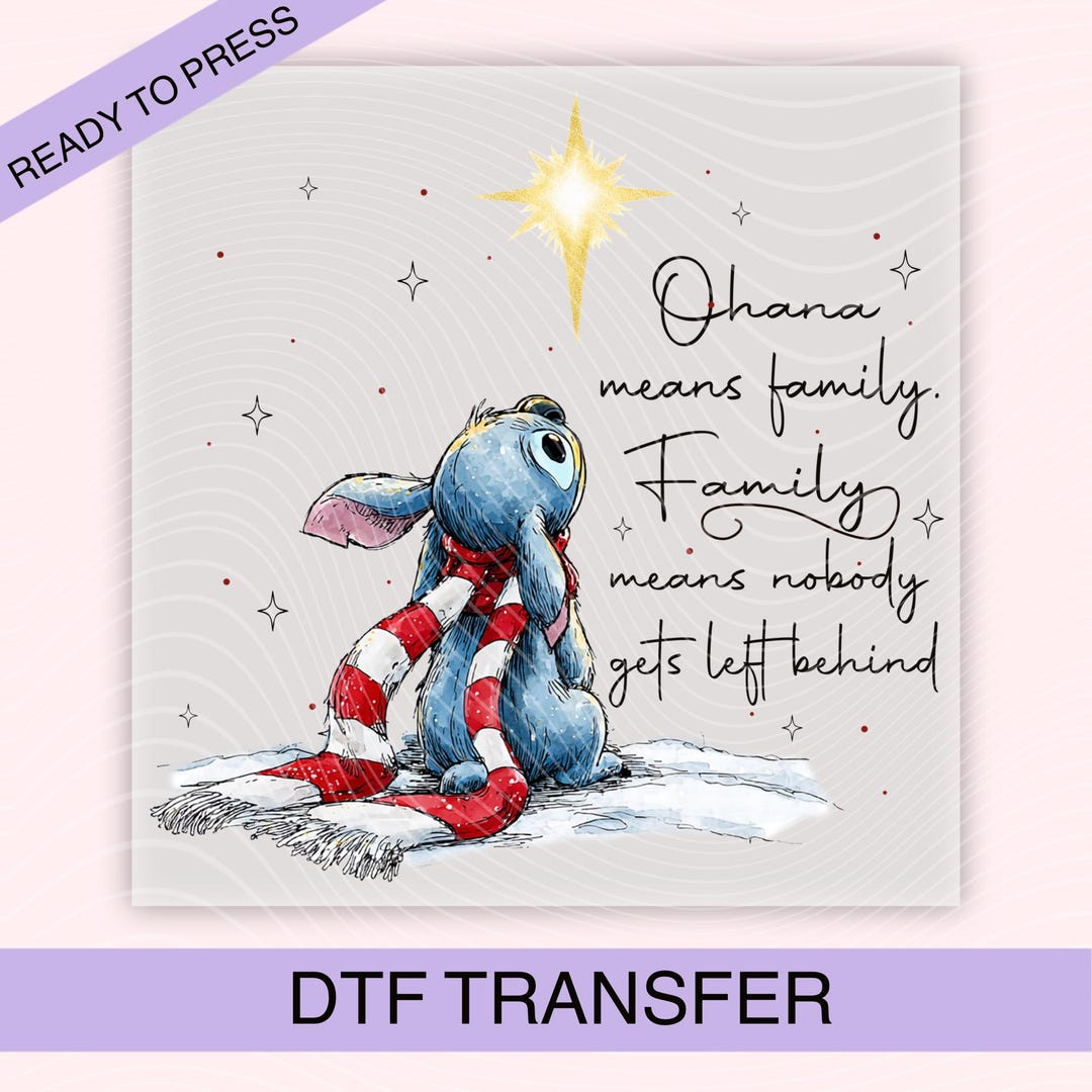 Lilo and Stitch, Christmas, DTF Transfer, Ready to Press, Heat Transfer ...