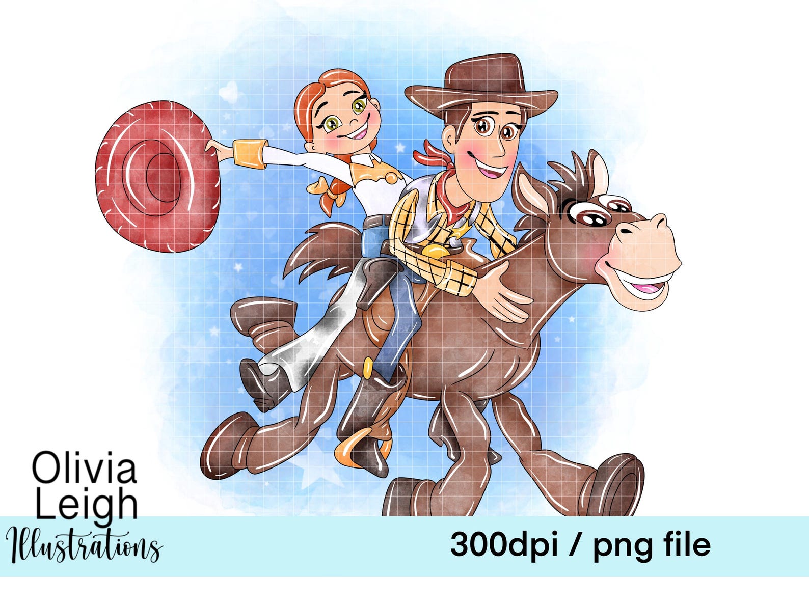 Toy Story, Jessie, Cute Watercolour Clipart, Digital Download Png Files ...