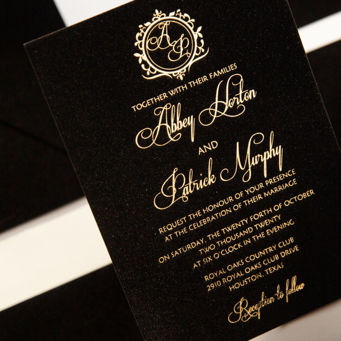 Raised Foil Luxury Invitations on Velvet Suede (soft Touch) Luxurious ...