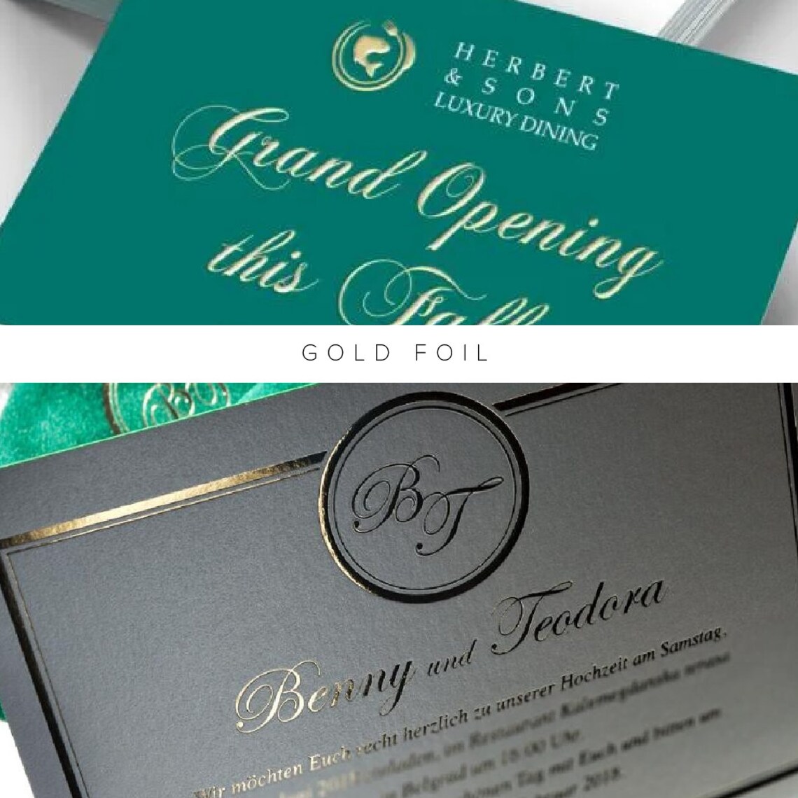 Raised Foil Luxury Invitations on Velvet Suede (soft Touch) Luxurious ...