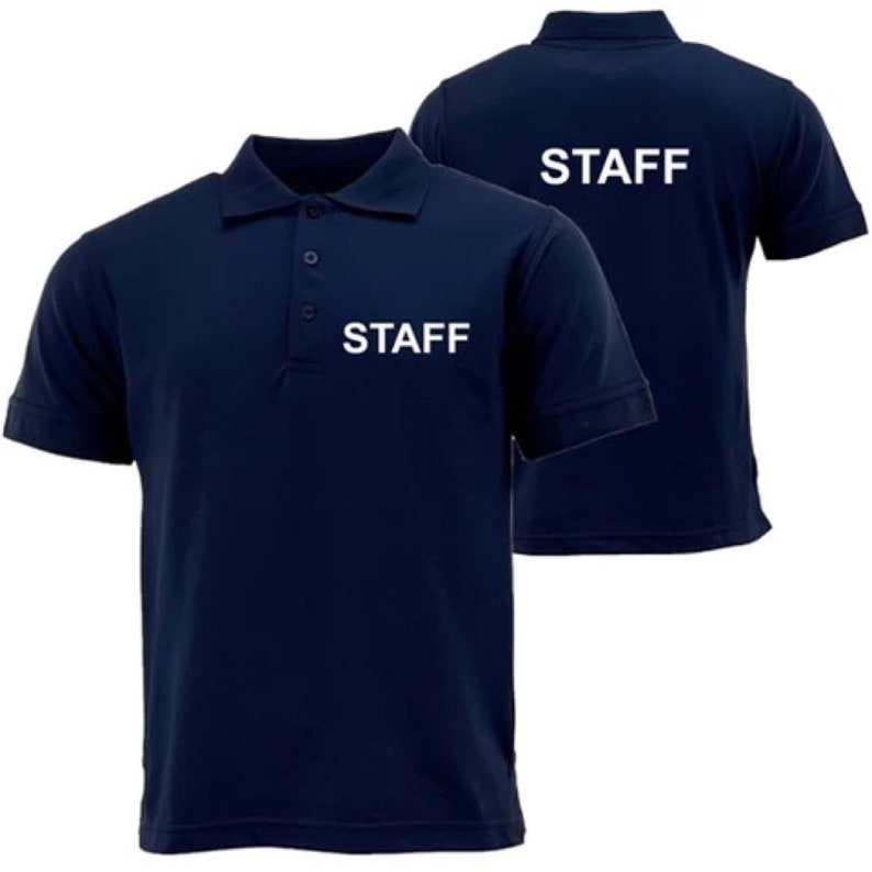 Staff Polo Shirt Printed Staff Work Wear Uniform Adult Unisex - Etsy UK