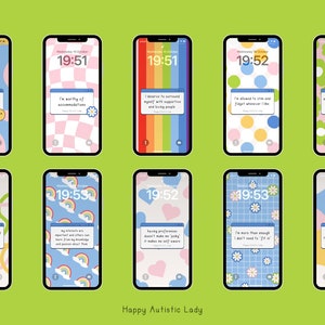Neurodiversity Affirmations Phone Wallpaper Set | Self-love iPhone ...
