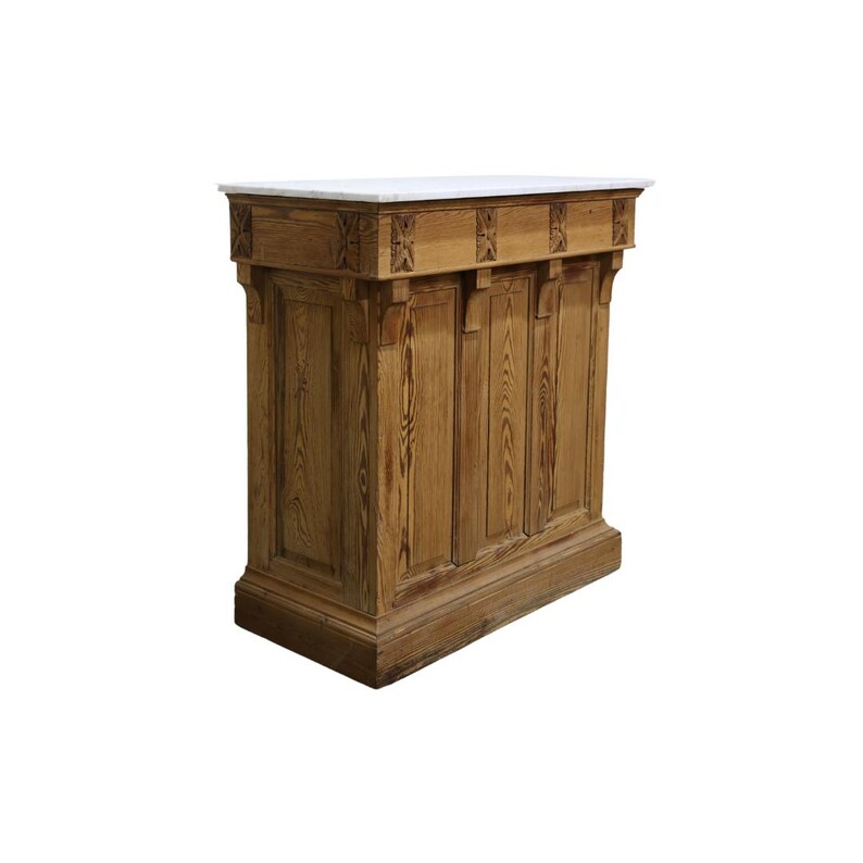 1900s French Wooden Bar With Marble Top - Etsy