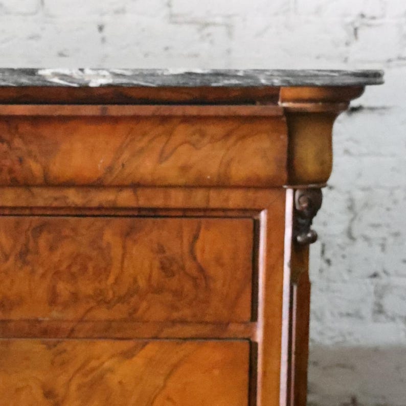 Mid-19th Century Louis Phillipe Chest With Black Marble Top - Etsy