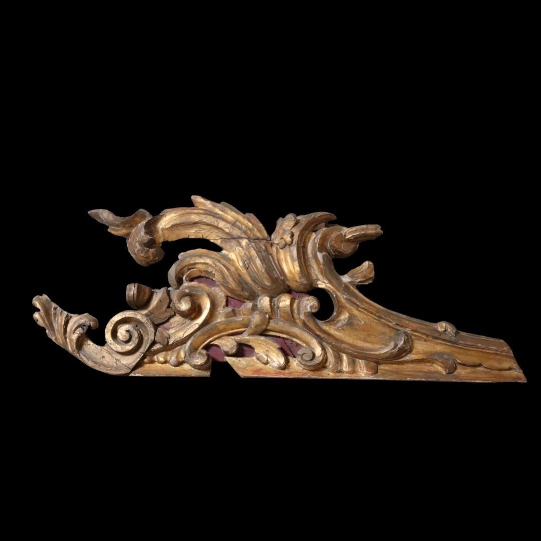 18th Century French Gilded Plaster Fragment - Etsy