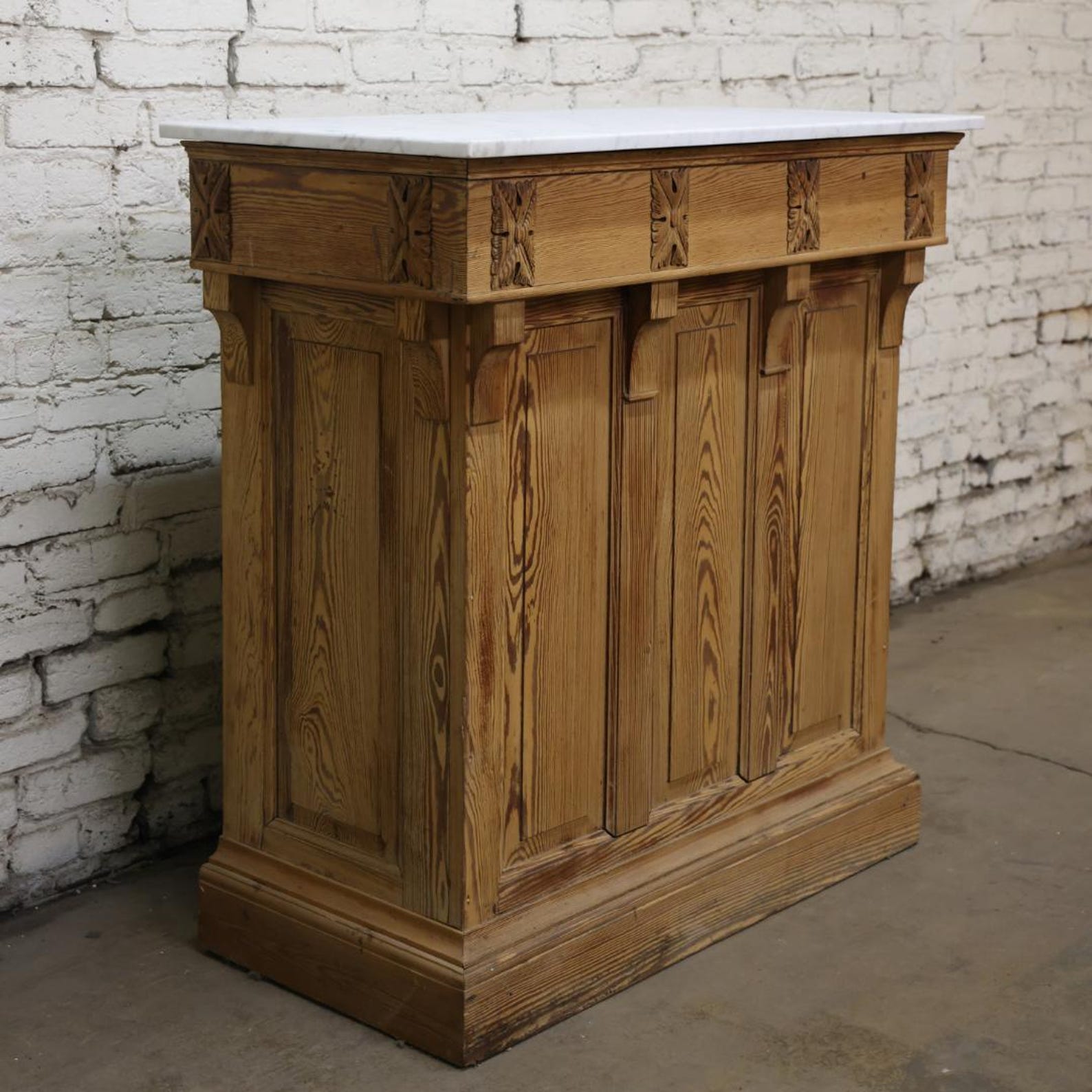 1900s French Wooden Bar With Marble Top - Etsy