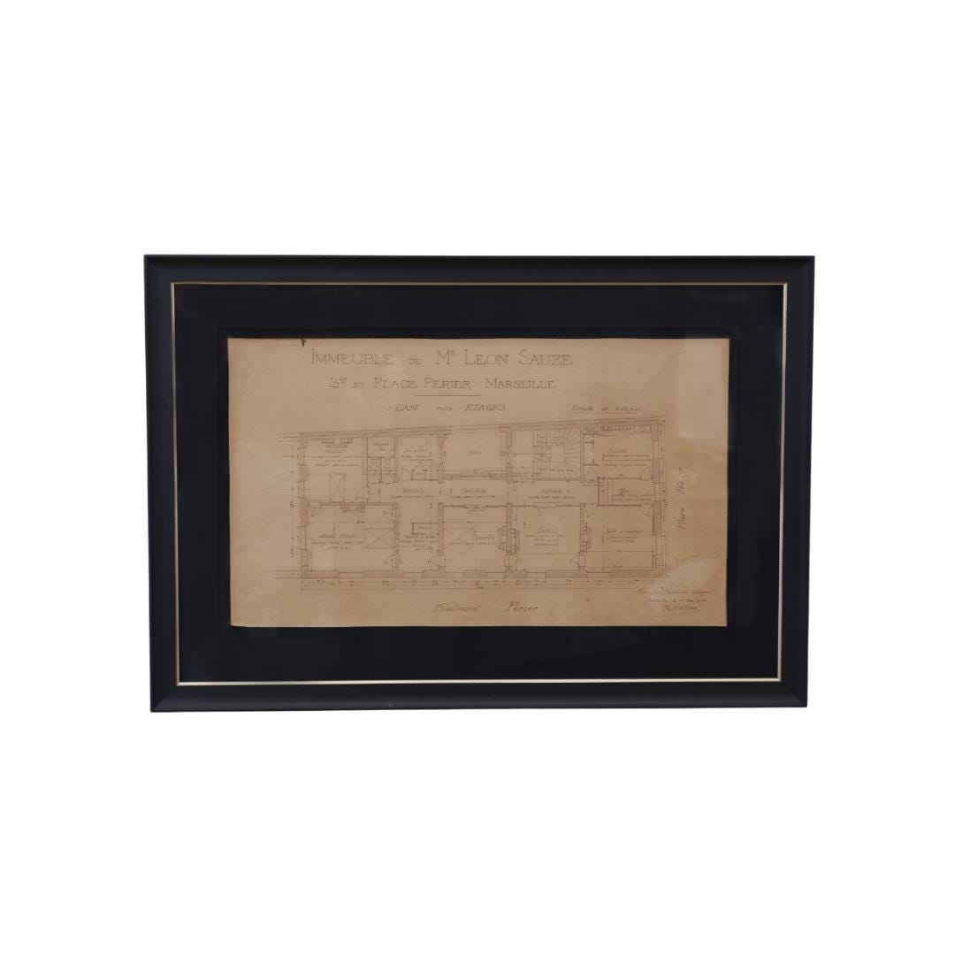 Early 1900's French Architectural Drawing - Horizontal M - Etsy