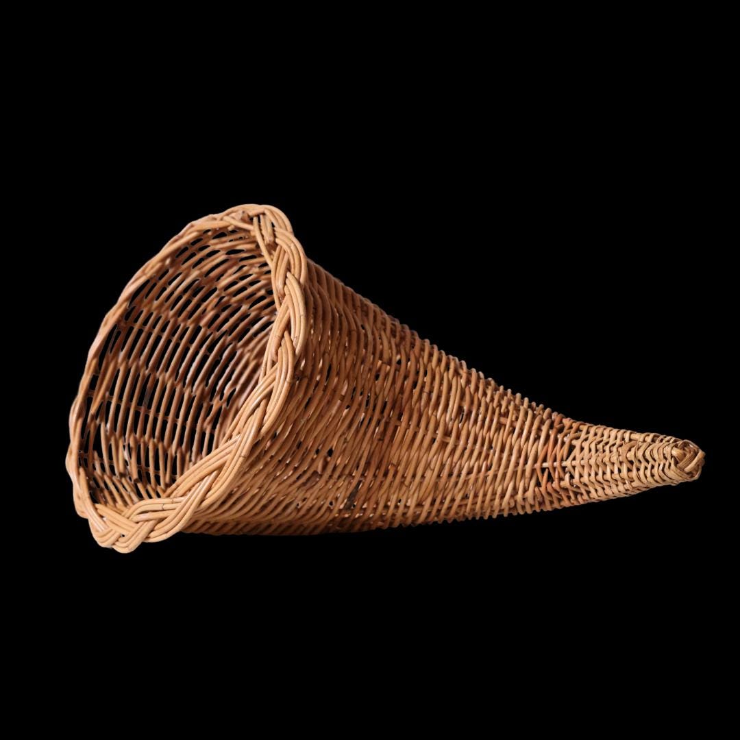 20th Century French Wicker Cornucopia (small) - Etsy