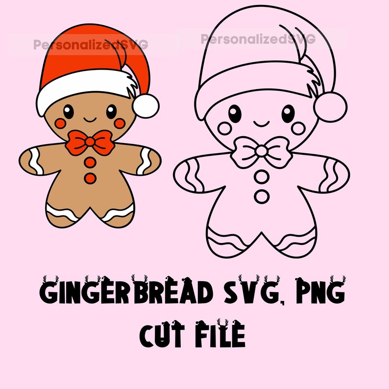 Gingerbread Christmas SVG Cut File for Cricut, Gingerbread PNG, Layered ...