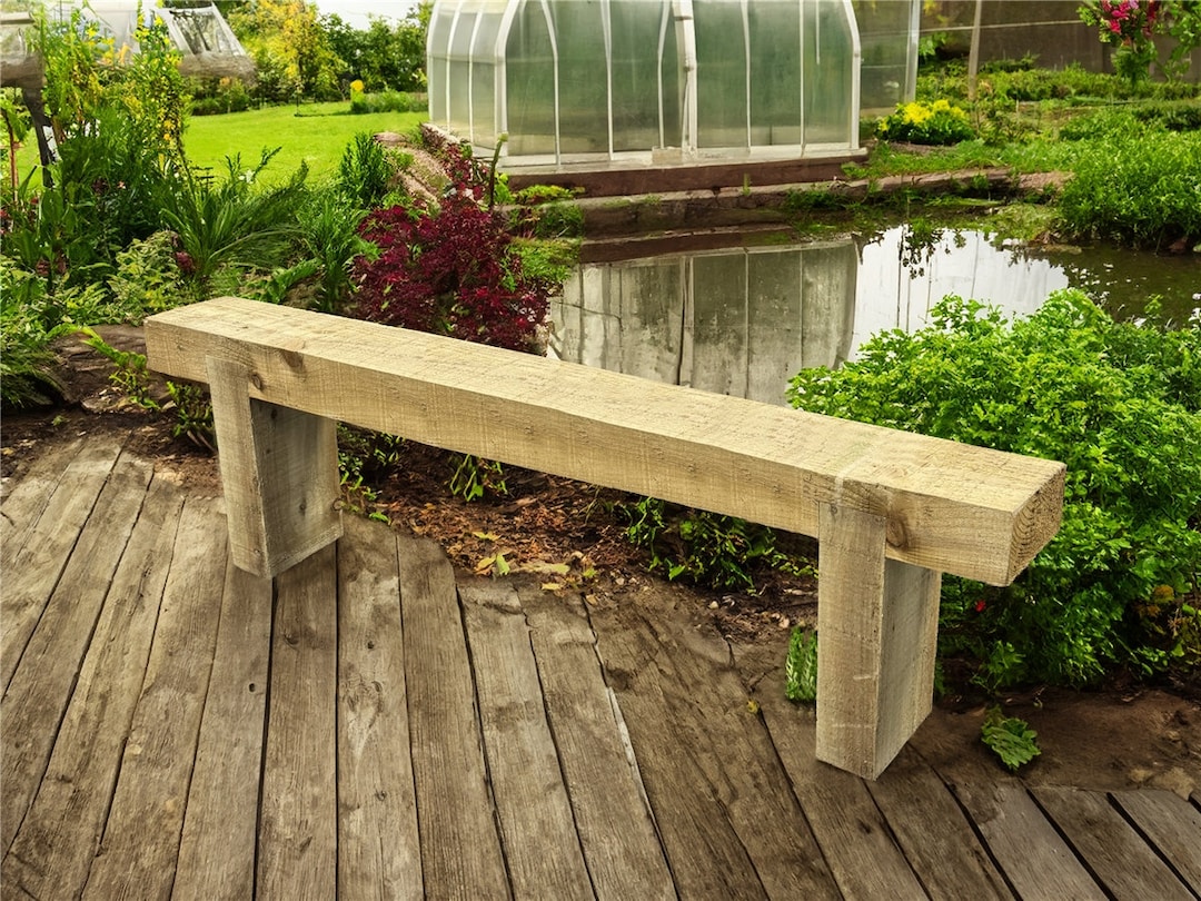 Rustic Garden Sleeper Bench, Pressure Treated, Top Quality, Multiple ...