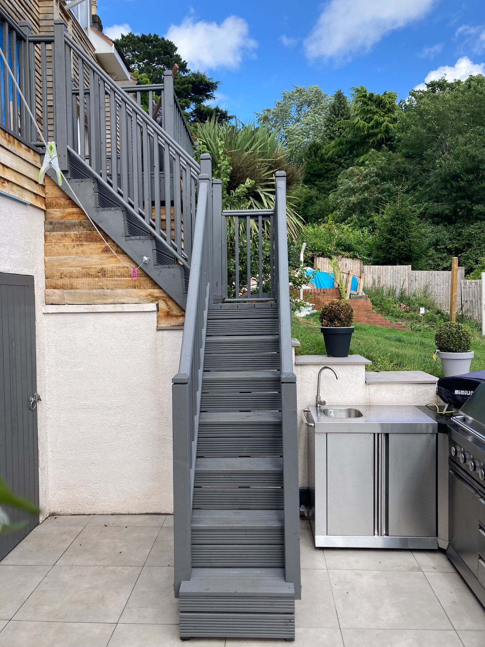 Exterior Garden Timber Steps, Pressure Treated, Outside Stairs ...