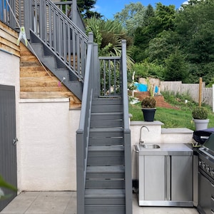 Exterior Garden Timber Steps, Pressure Treated, Outside Stairs ...